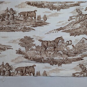 Brown & White Vintage Toile Sheet Cut 19"x22" - Etsy