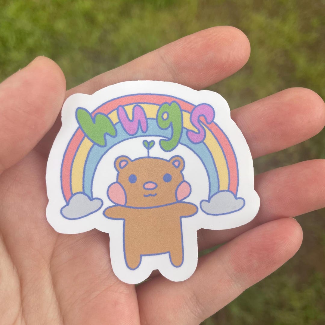 Rainbow Bear Hug Sticker | Aesthetic Cute Stickers - Etsy