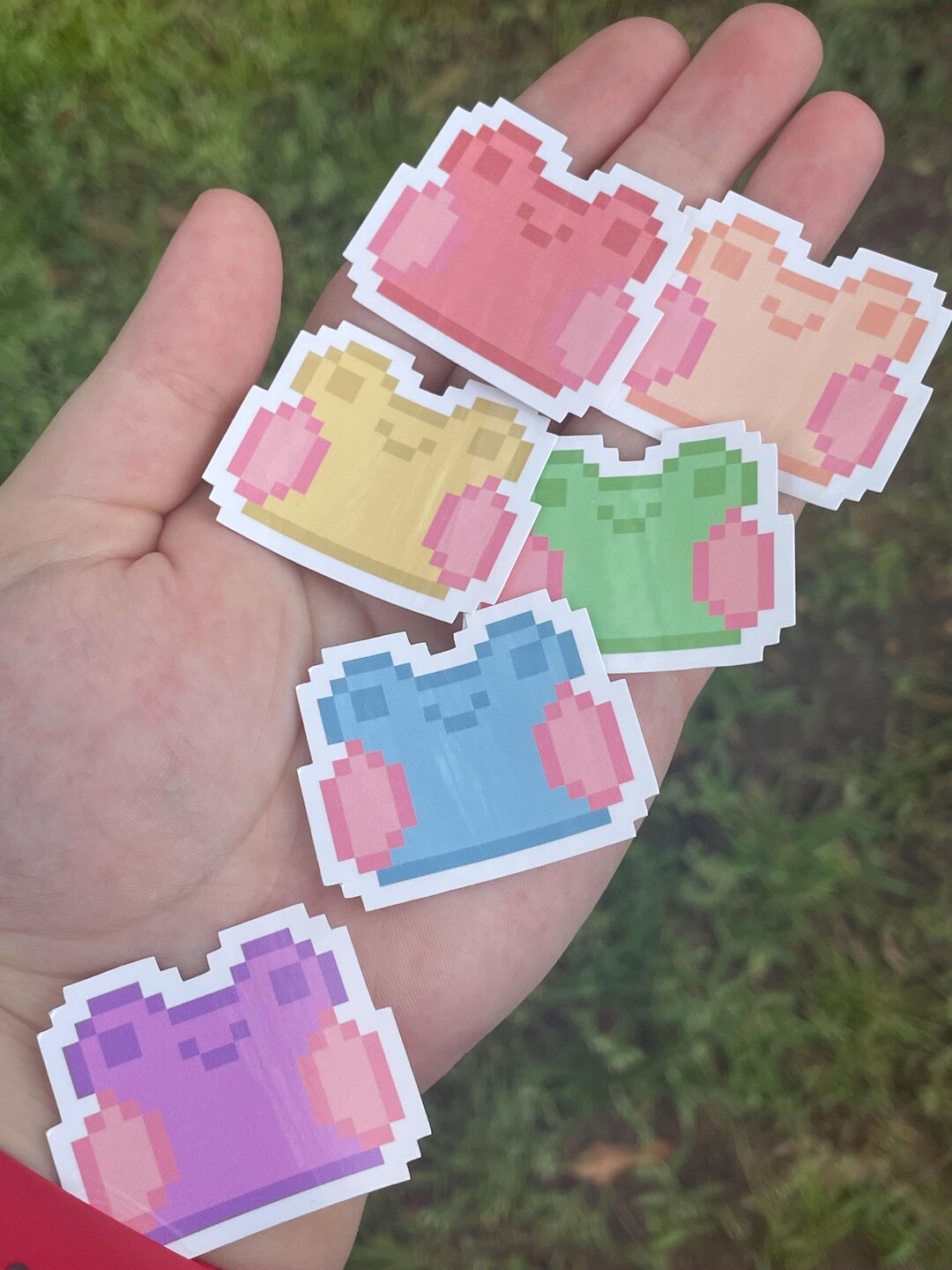 Pixel Art Rainbow Frog Stickers | Aesthetic Cute Stickers + Sticker ...
