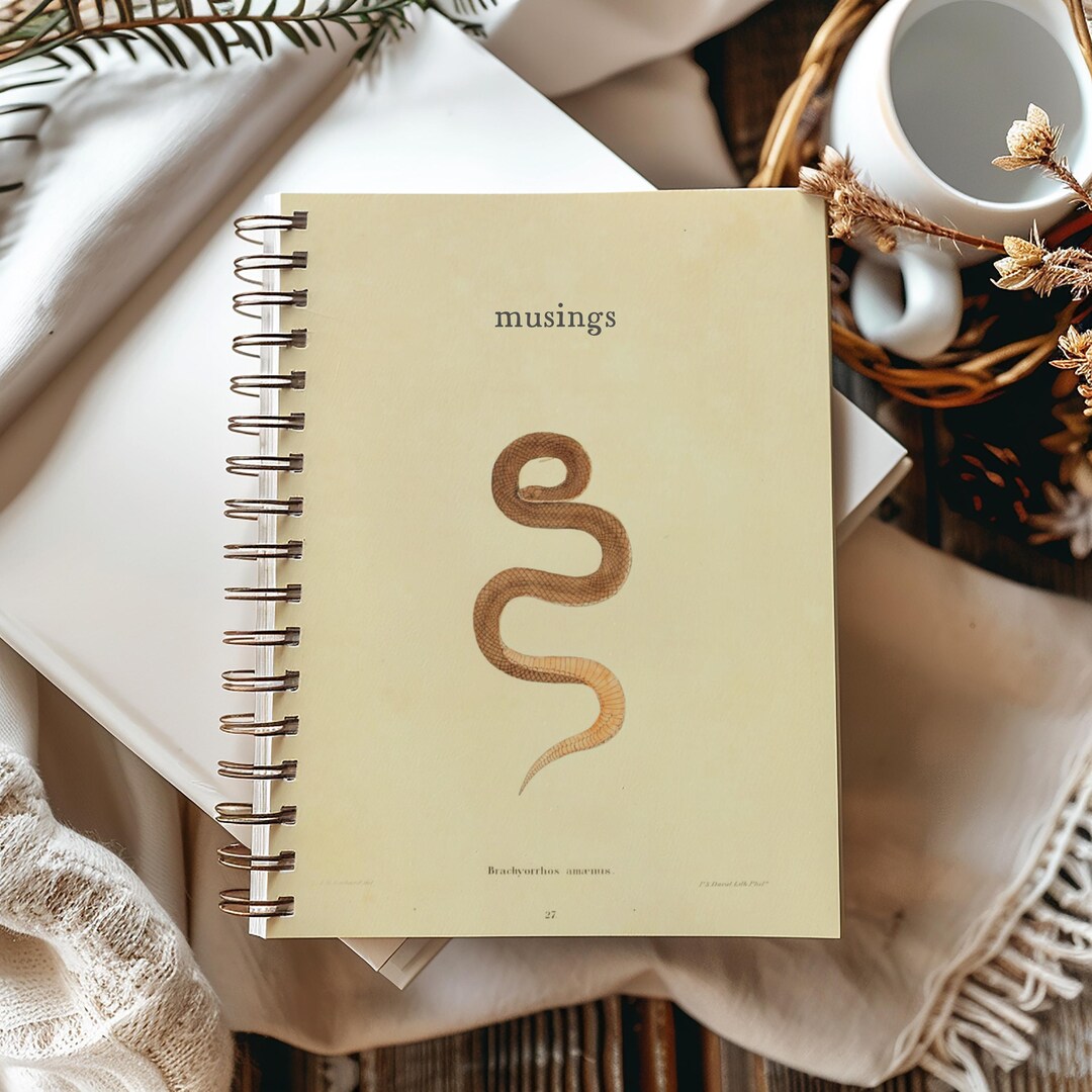 Spiral Bound Journal, Snake Notebook, Dark Academia Journal, Victorian ...