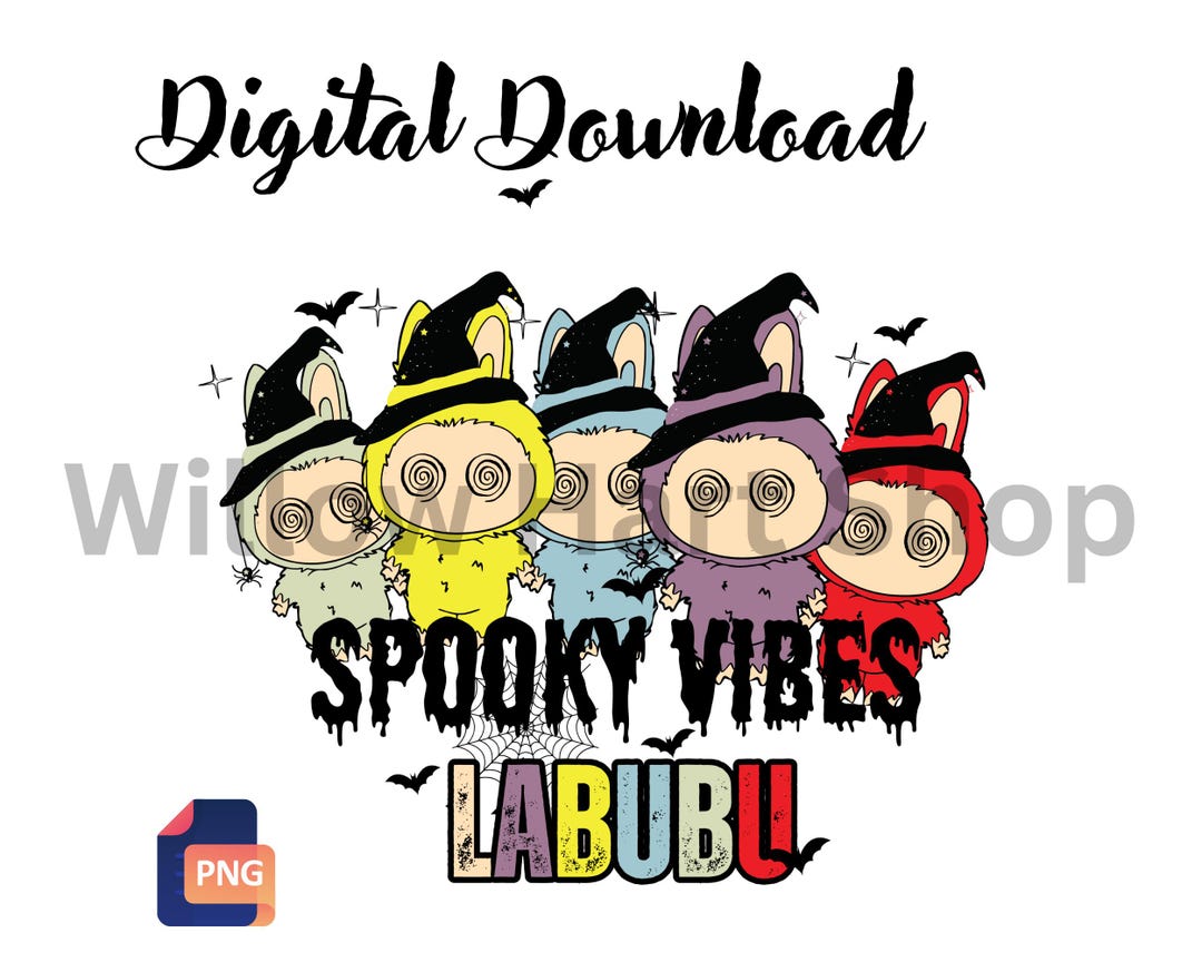 Spooky Vibes Labubu Png| Sublimation Design| Summerween Labubu| Instant ...