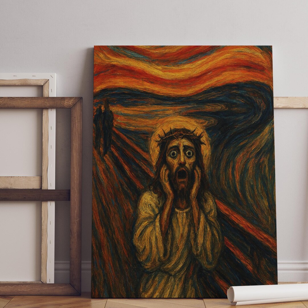 Jesus Scream Art Print – Edvard Munch Parody Wall Art – Funny Religious ...