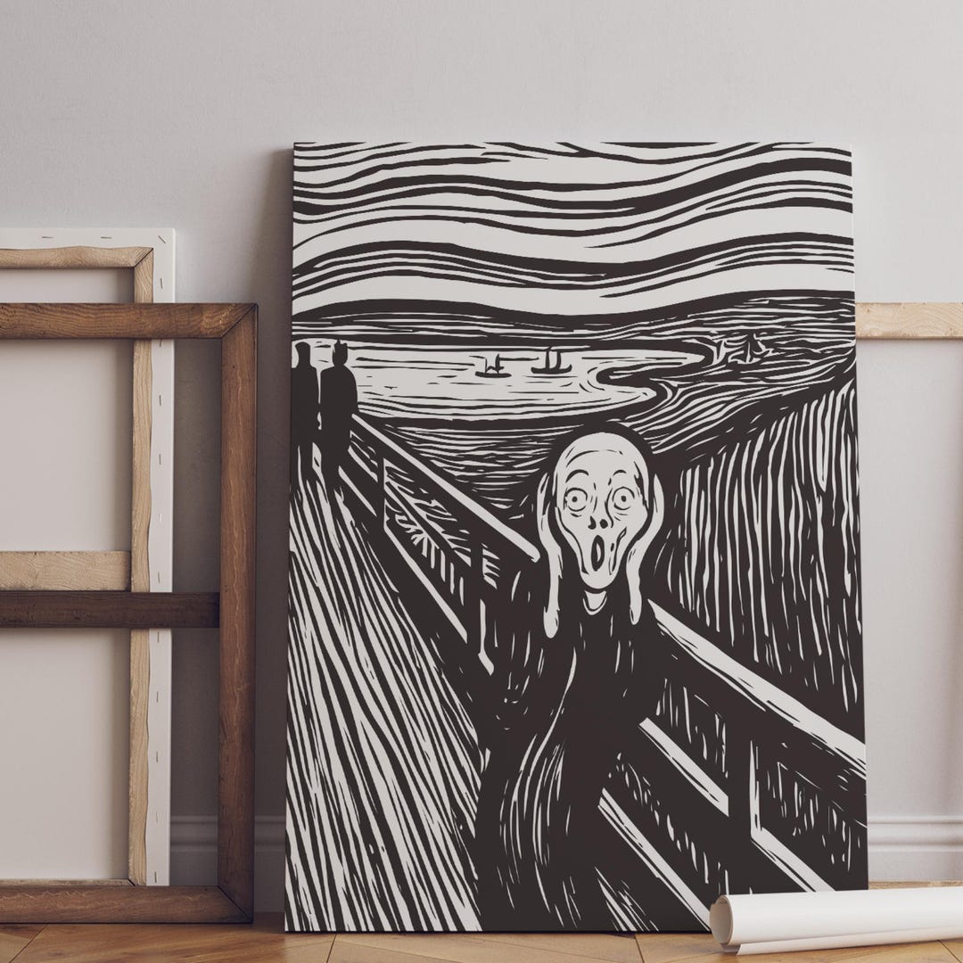 Echo of the Scream, Fine Art Monochrome Canvas Print in Lithographic ...