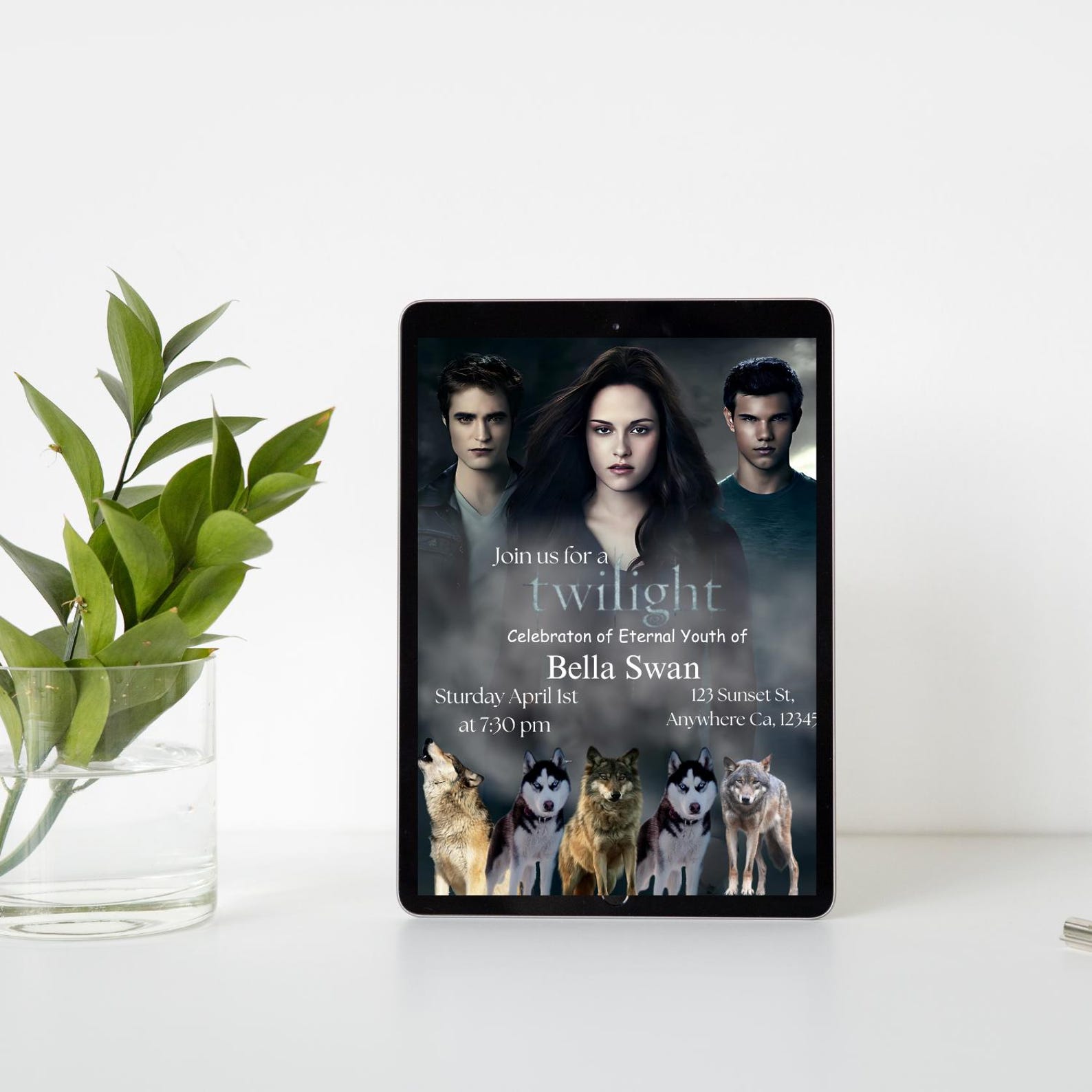 Twilight Saga Birthday Invitation Template - Editable Digital Download ...
