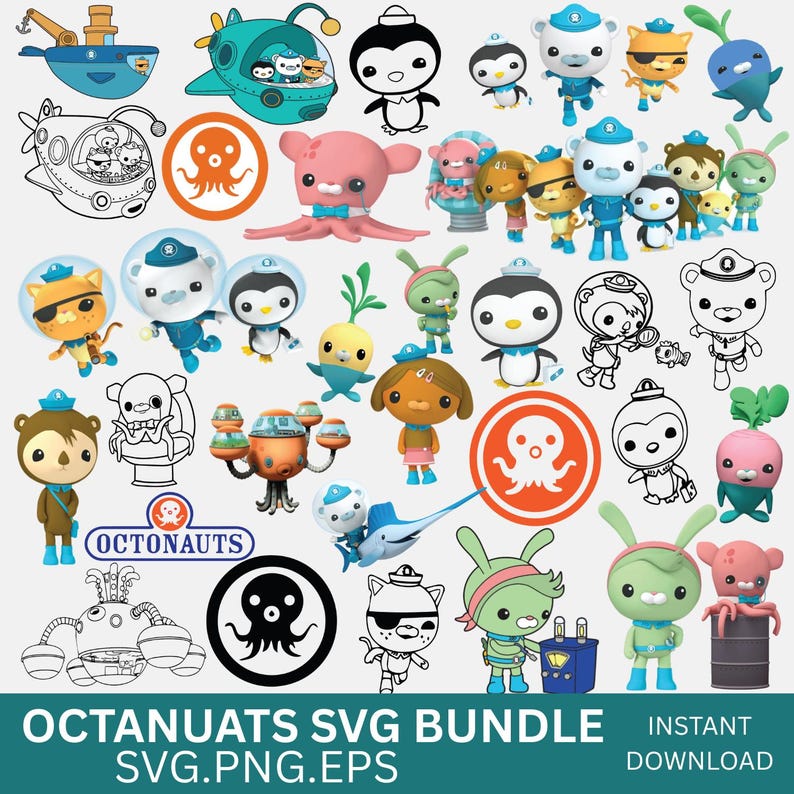 Octonauts SVG Mega Bundle, Anime Clipart for Cricut (digital Download ...