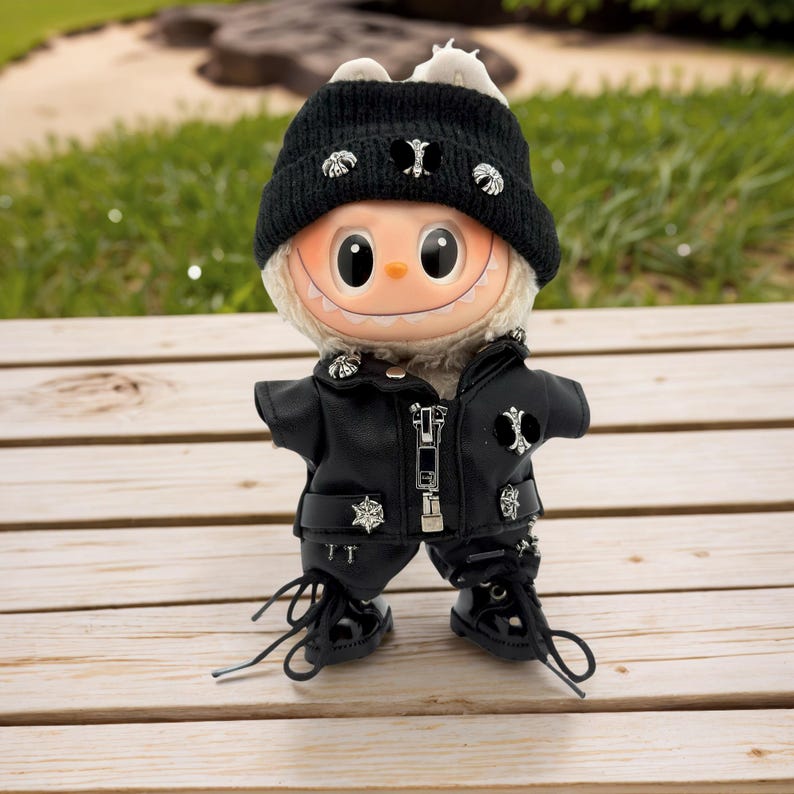 Gothic Y2K Punk Streetwear Labubu Leather Outfit - Etsy