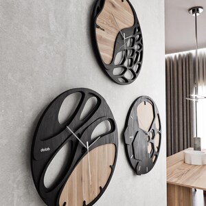 Set of 3 Modern Wall Clock Designs – Organic, Bionic, Geometric ...