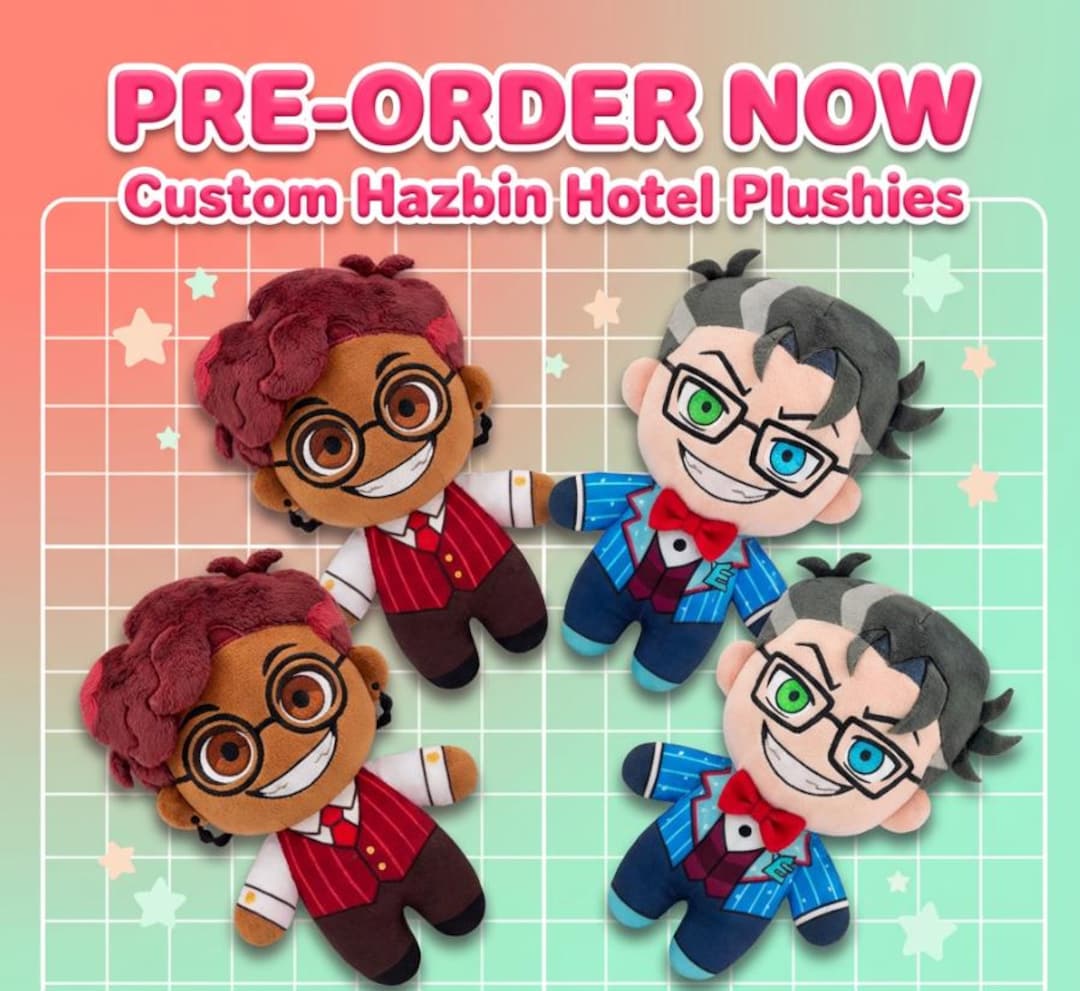 Human Alastor & Vincent Human Vox Plushies – Hazbin Hotel Season 2 (pre ...
