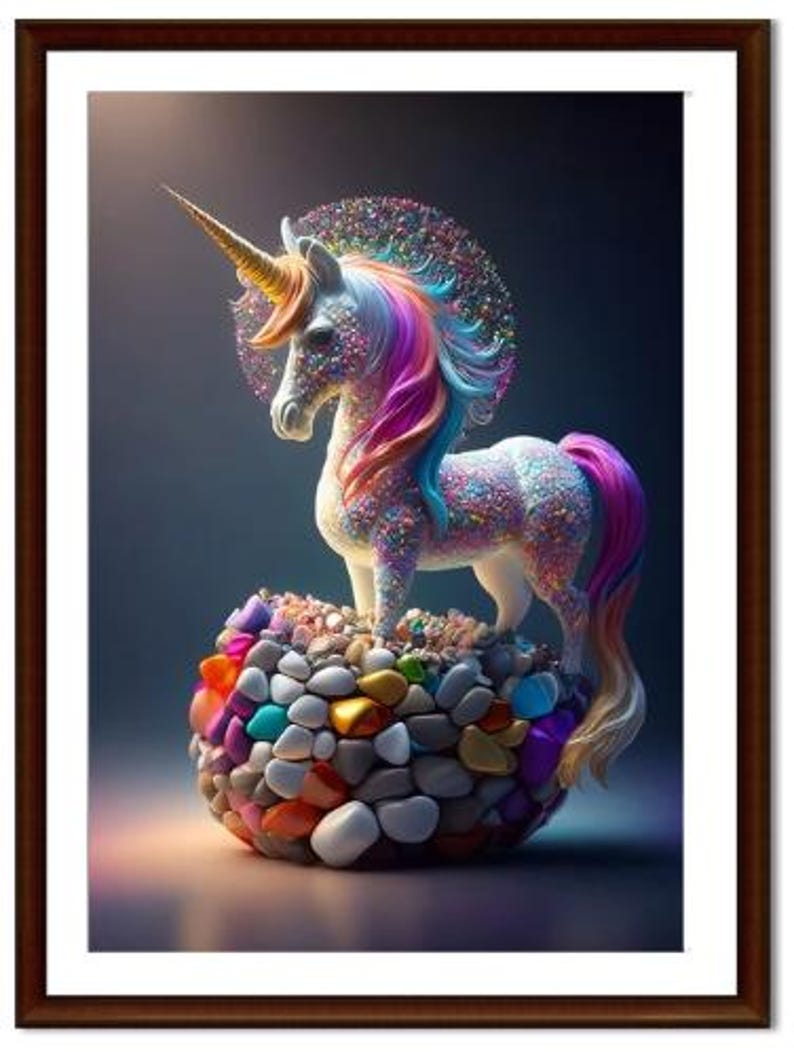 Magical Rainbow Unicorn Art Print – Fantasy Wall Decor, Kids Room ...