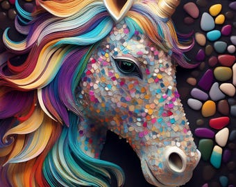 Magical Rainbow Unicorn Art Print – Fantasy Wall Decor, Kids Room ...