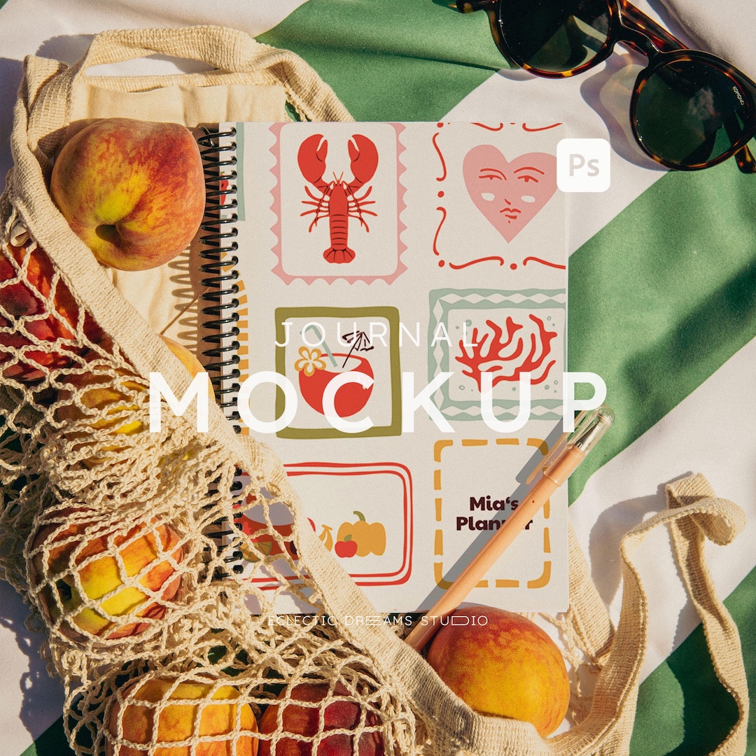 Spiral Journal Mockup Photoshop Notebook Mockup Island Luxe Style PSD ...