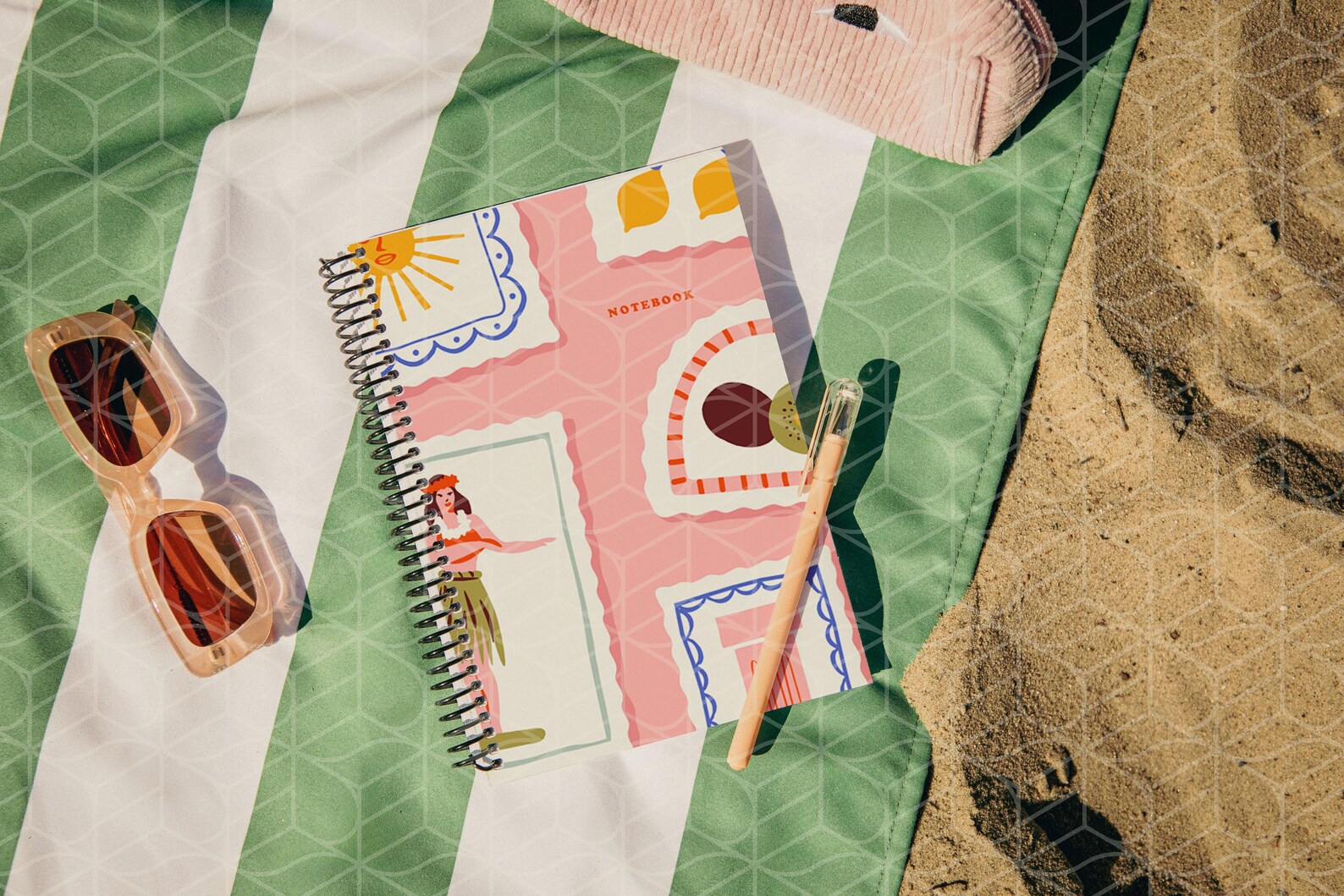 Spiral Journal Mockup Photoshop Island Luxe Notebook Mockup Summer ...