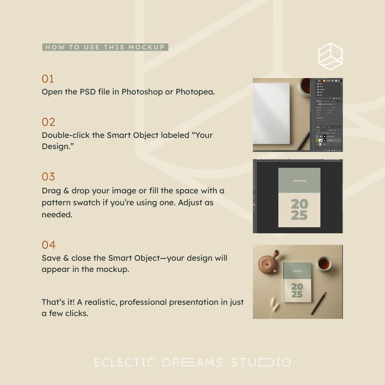 Spiral Journal Mockup Photoshop Notebook Mockup Island Luxe Style PSD ...