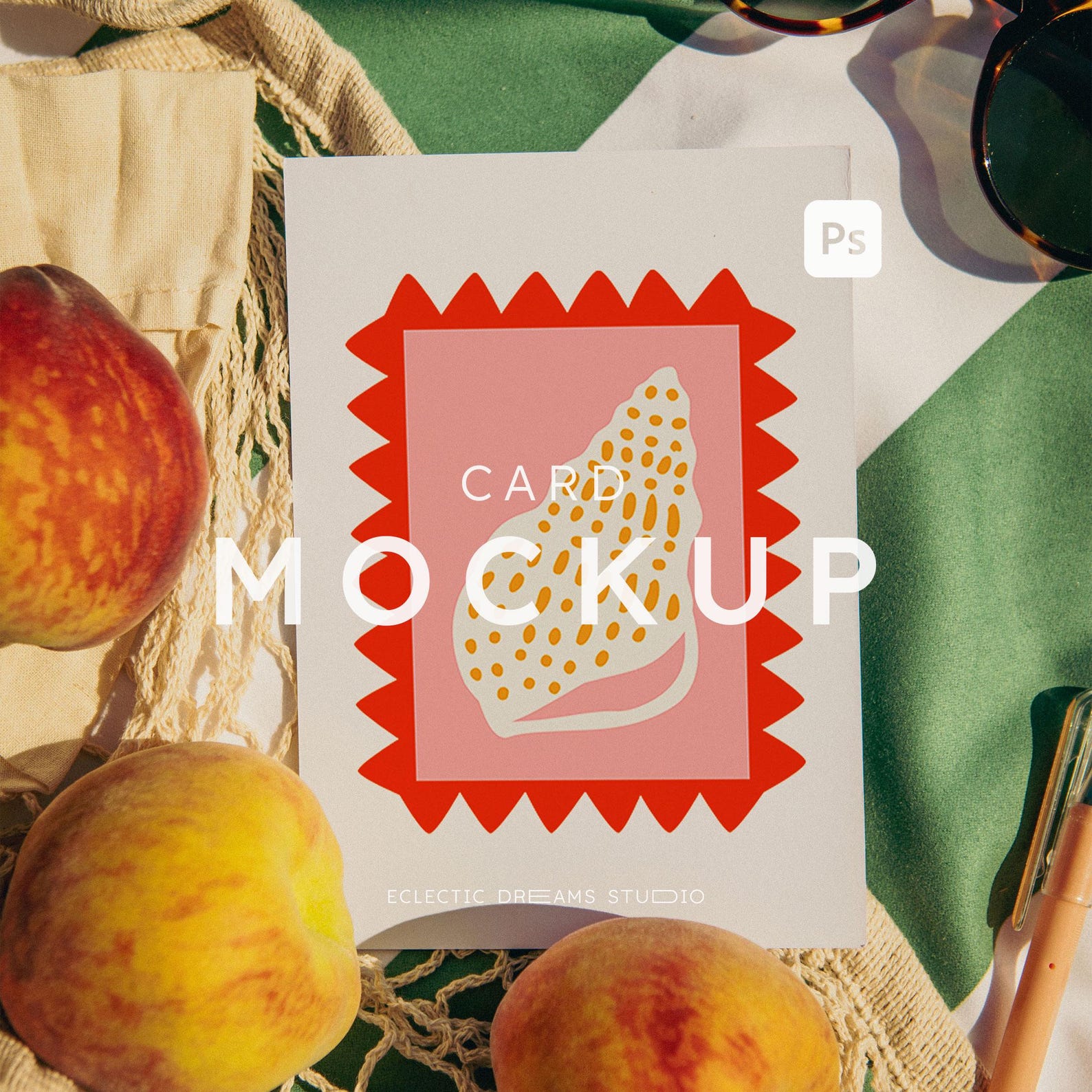 Summer Beach Greeting Card Mockup PSD Island Luxe Postcard Mockup ...