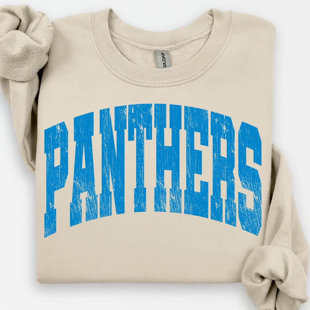 Panthers PNG, Panthers Mascot Varsity Text Design, Distressed Vintage ...