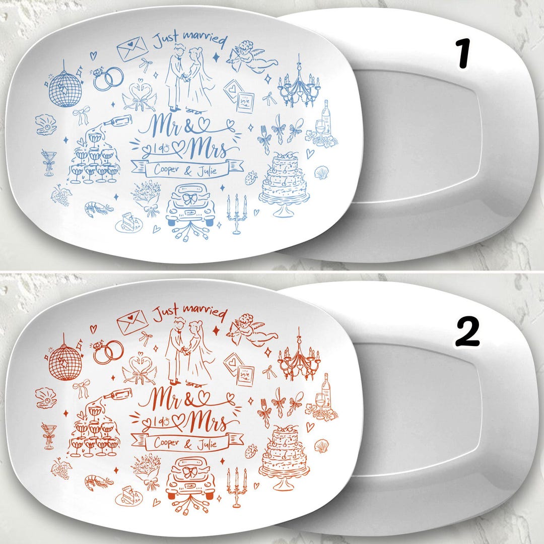 Personalized Wedding Ceramic Platter, Custom Bridal Dish, Wedding Gifts ...