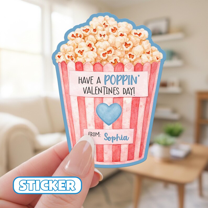Personalized Have a Poppin Valentine's Day Stickers, Custom Name ...