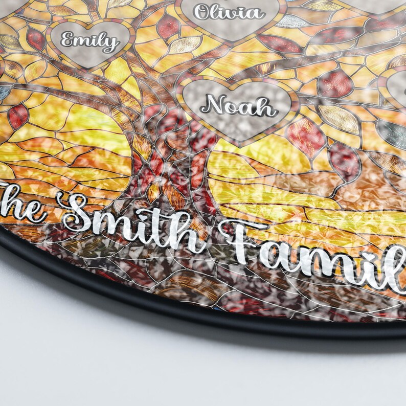Personalized Tree of Life Names Stained Glass Suncatcher, Custom Family ...