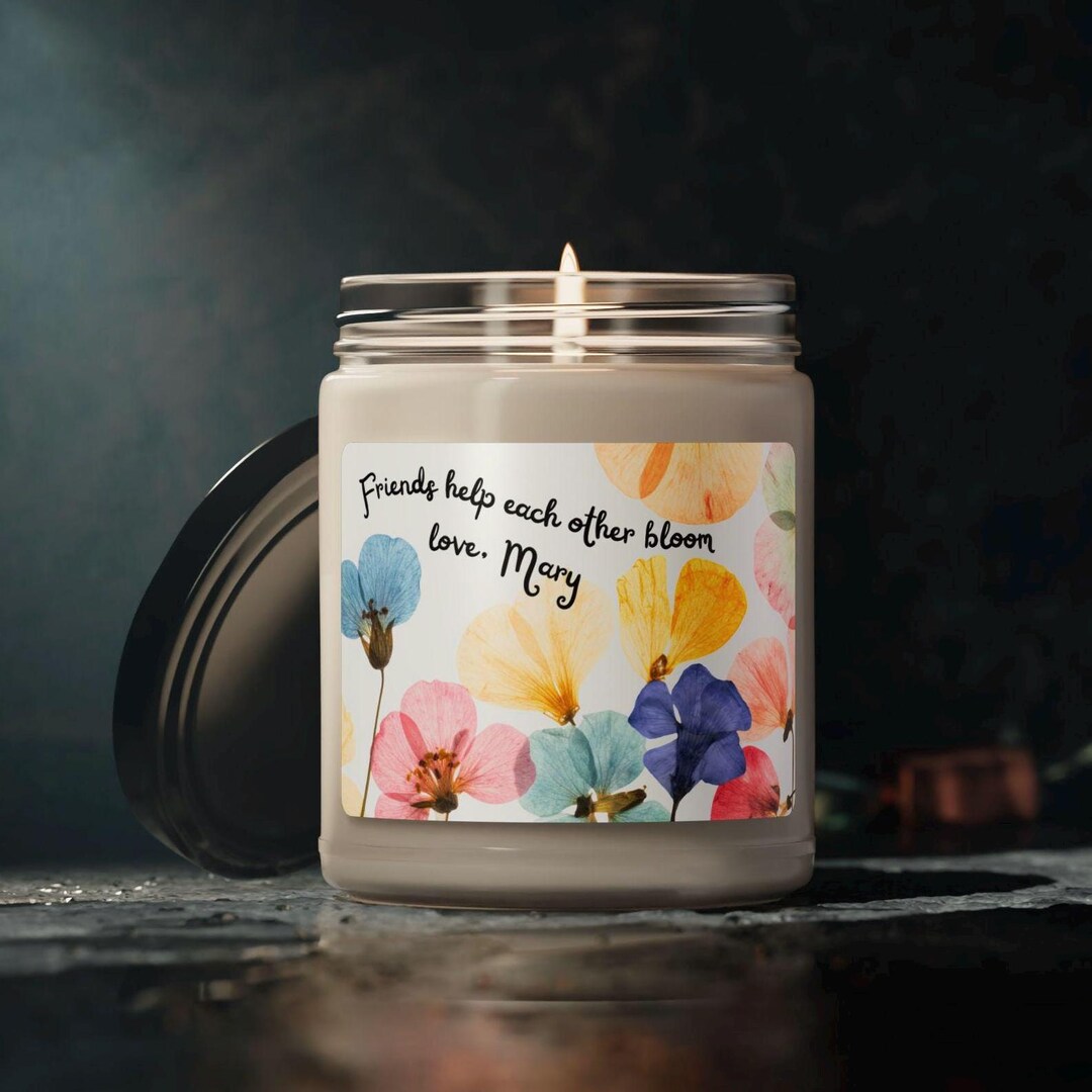 Friendship Candle Gift, Personalized "friends Help Each Other Bloom ...