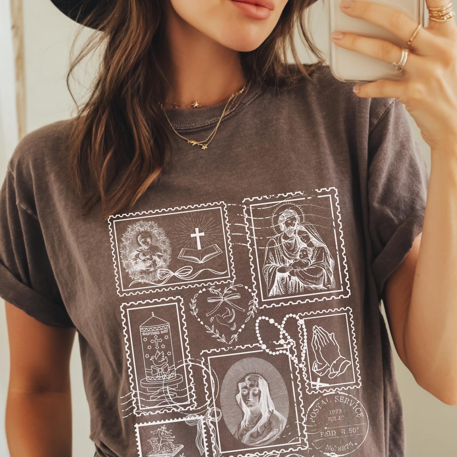Catholic Faith T-shirt, Parochial School Teacher Gift, Postage Stamp ...