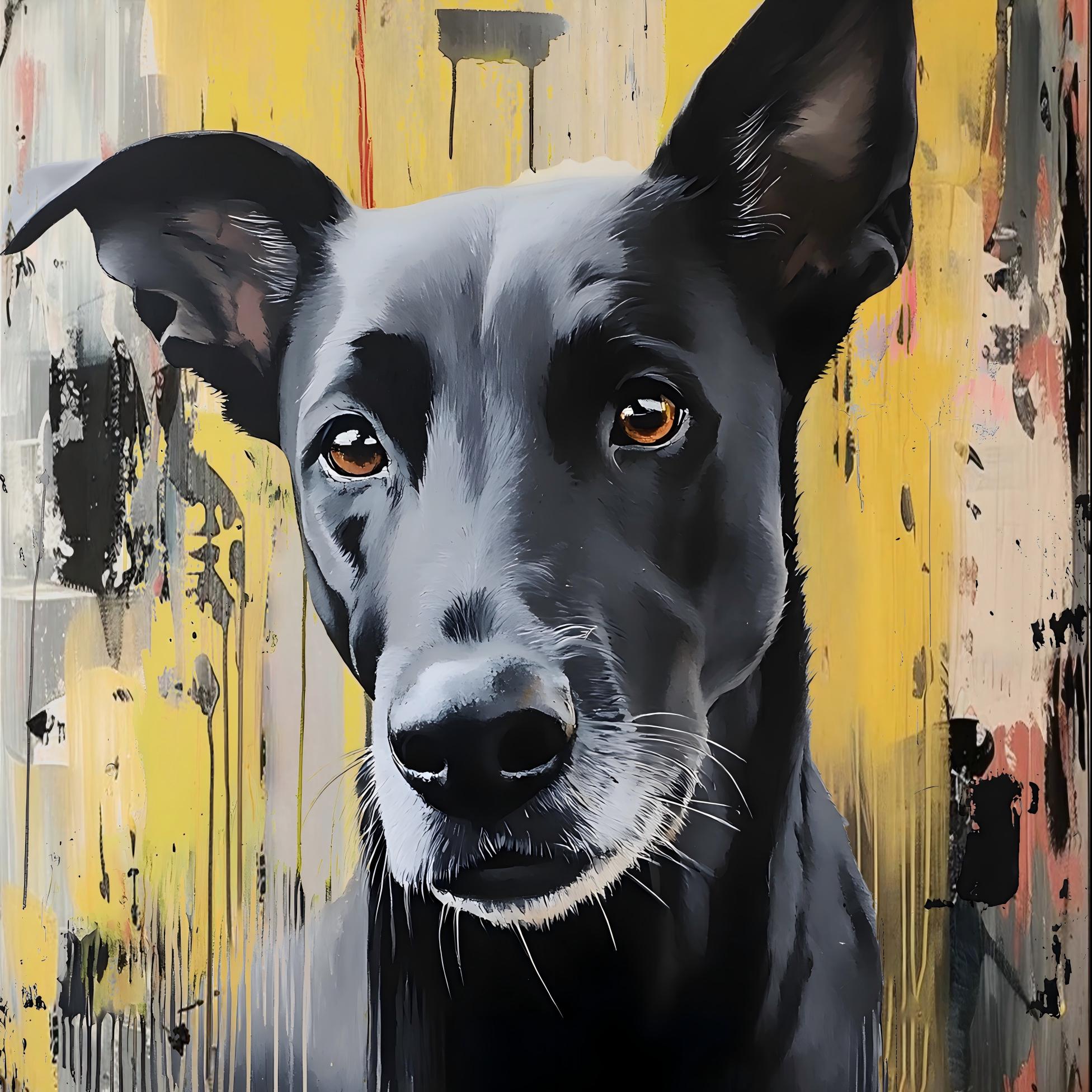 Custom Minimalist Pet Portrait, Pet Art Painting From Photo ...