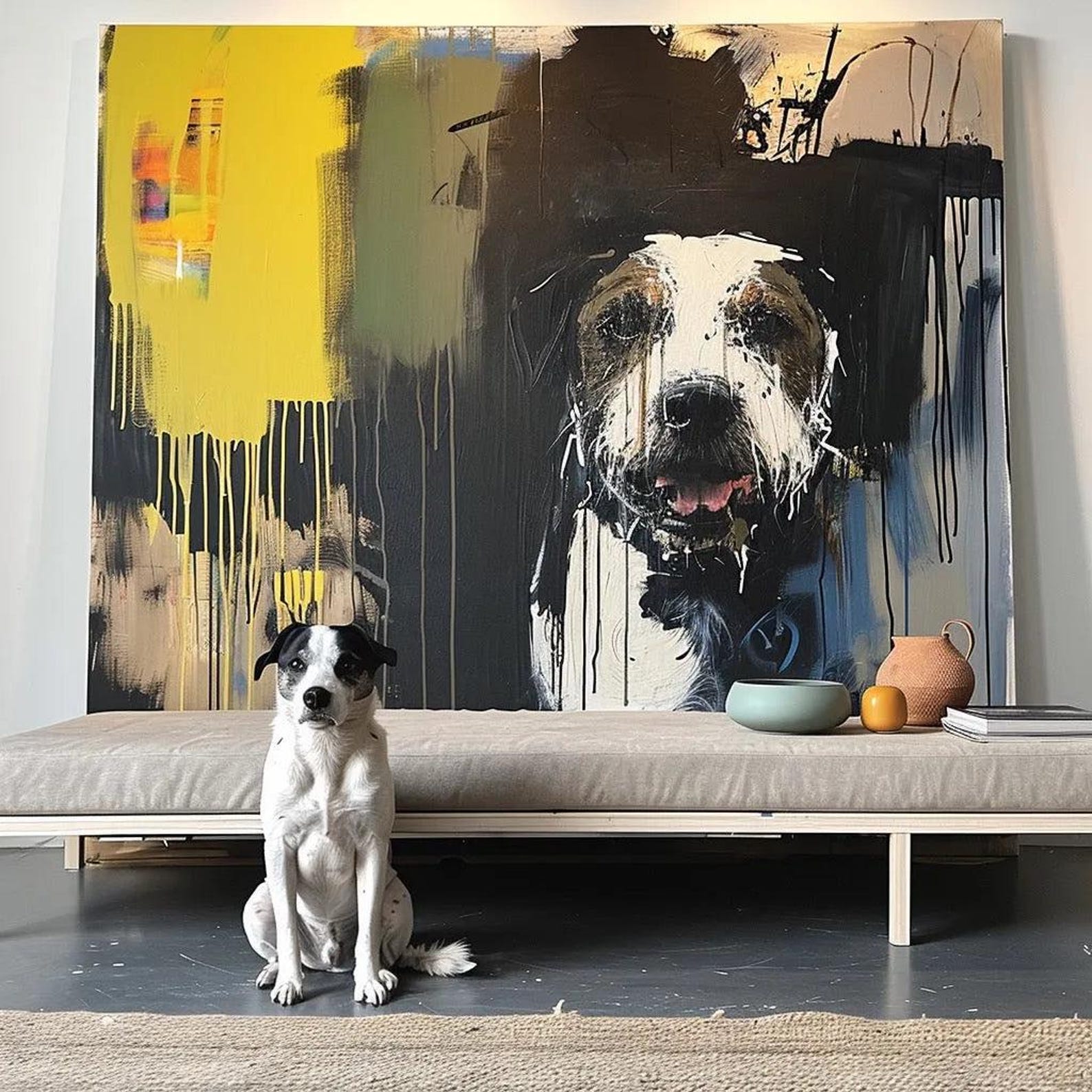 Custom Minimalist Pet Portrait, Pet Art Painting From Photo ...