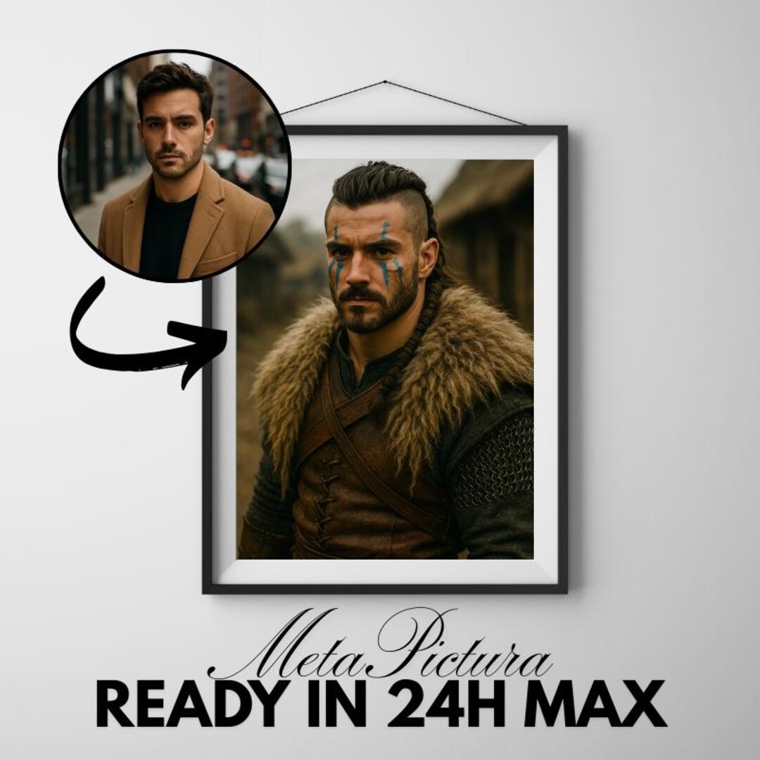 Custom Viking-themed Portrait – Personalized Digital Artwork of Your ...