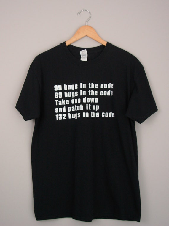 Y2K computer code graphic tee shirt, size large - Gem