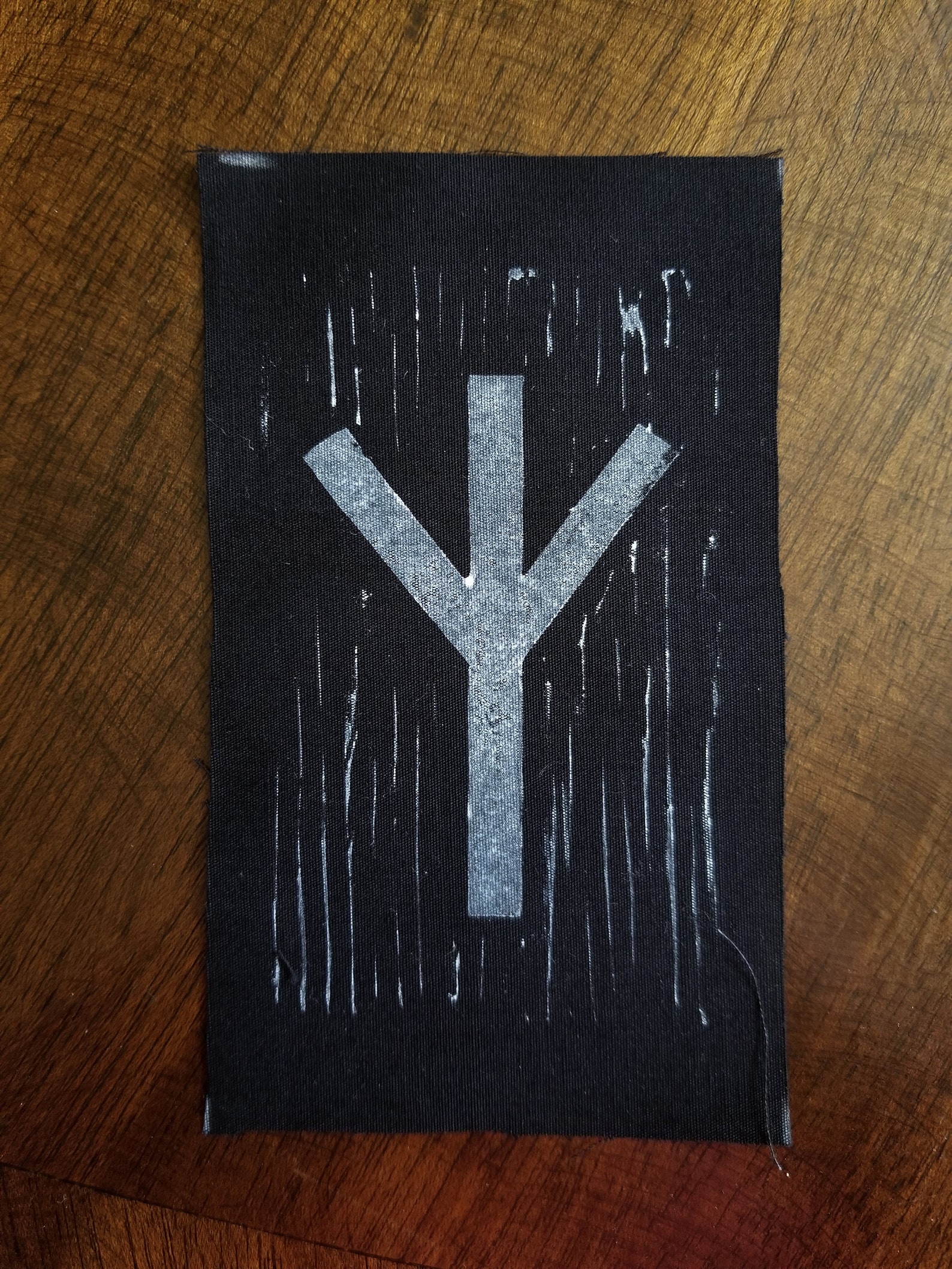 Algiz Rune Hand Stamped Patch Elhaz Hand Made Rune Patches - Etsy