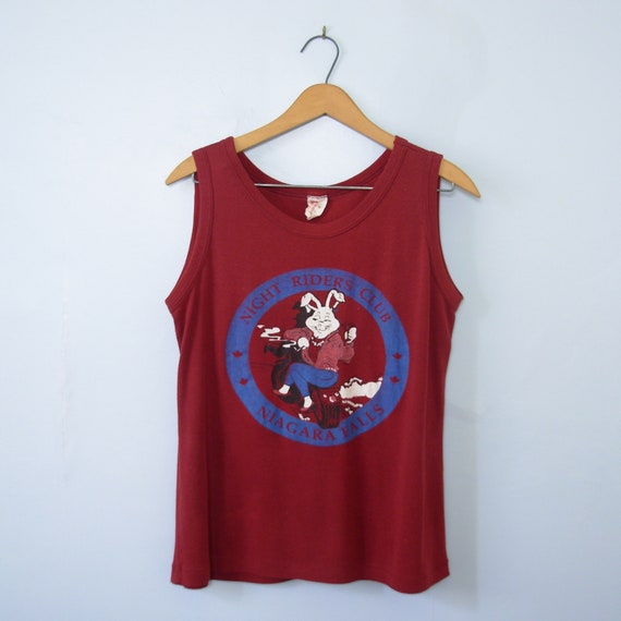 Vintage 70's night riders motorcycle club tank top, m… - Gem