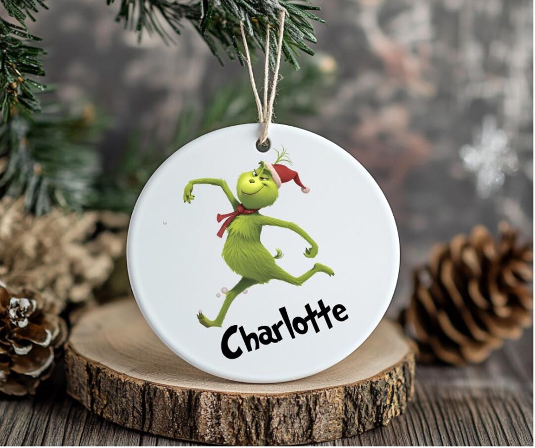 Grinch Personalised Bauble - Etsy