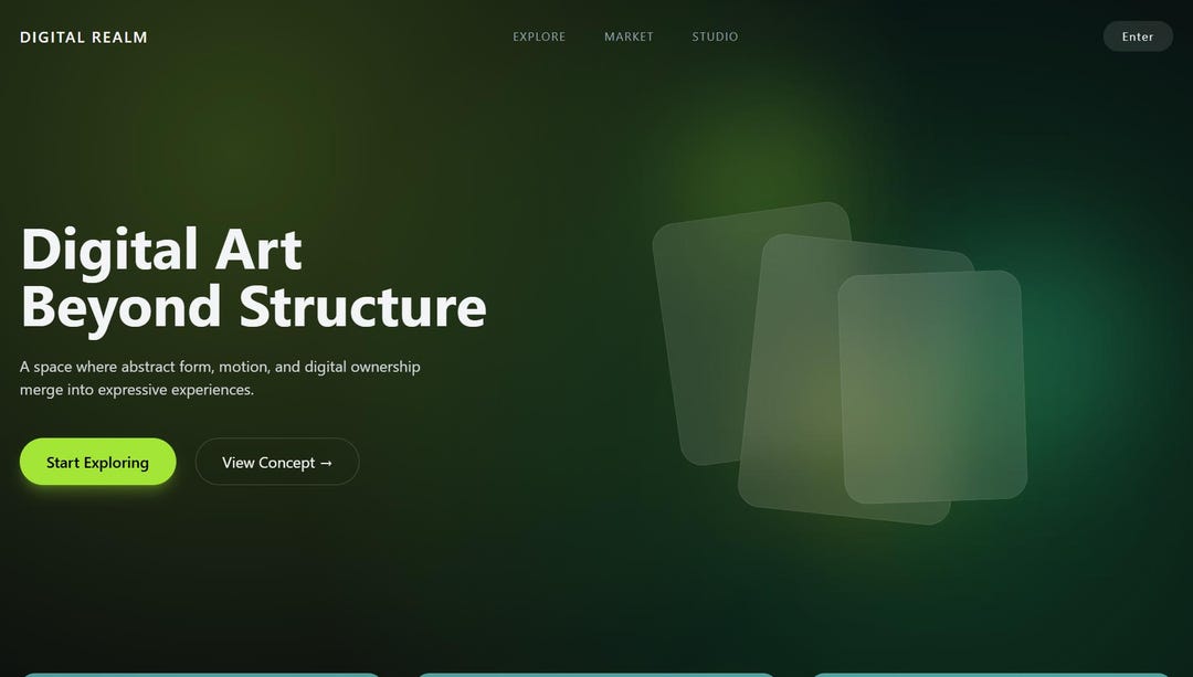 Digital Art Website Template – Modern Portfolio Landing Page for ...
