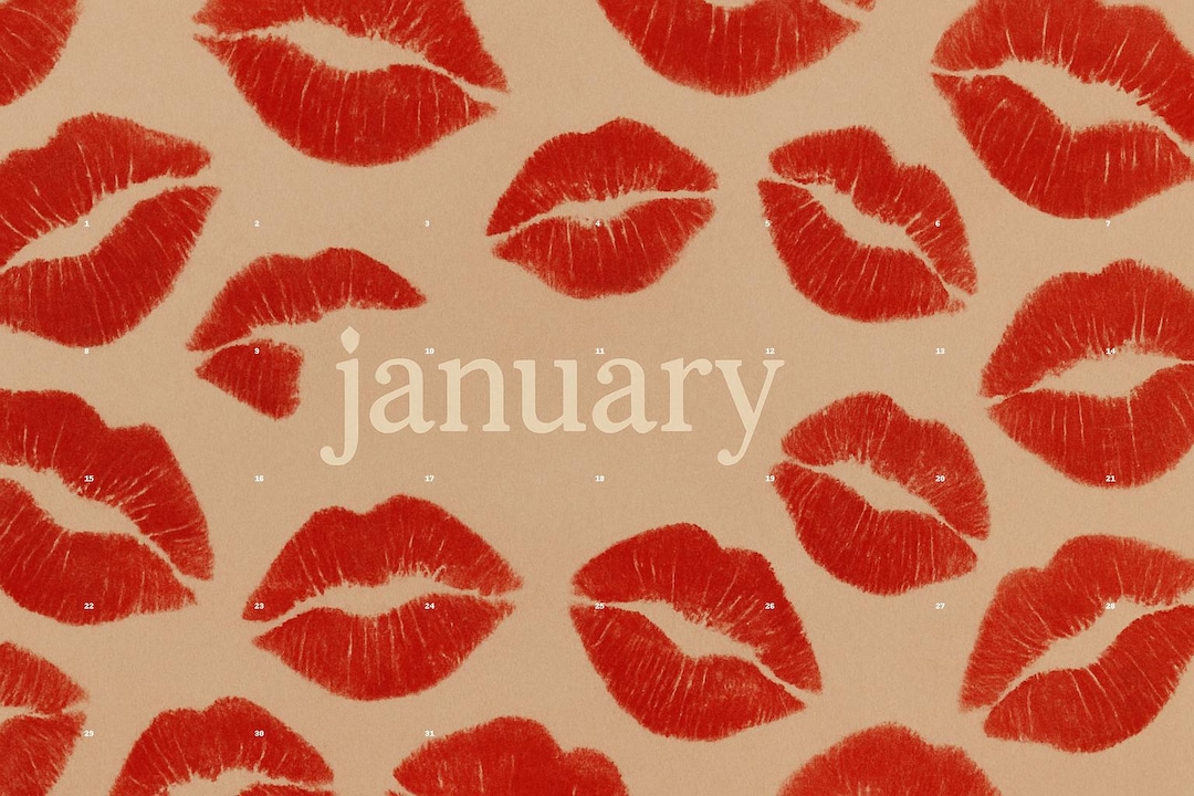 Red Lips Retro Calendar – Glam Kisses Wall Art (digital Download) - Etsy