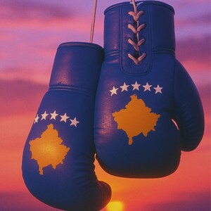 Kosovo Fighter Poster: Albanian Pride Boxing Gloves Art (digital ...