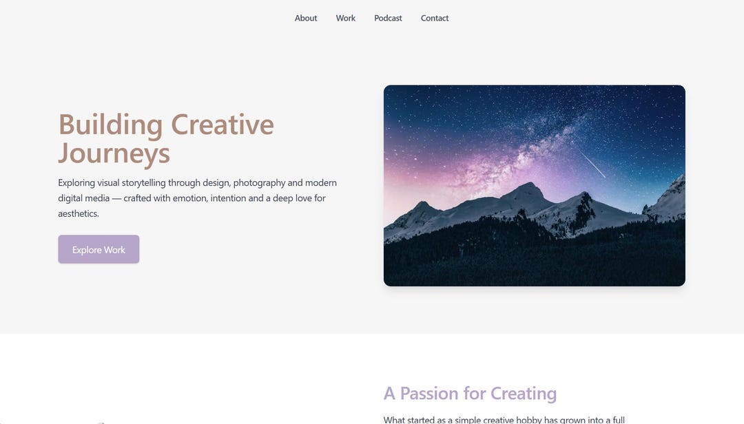 Creative Portfolio Website Template – Modern Minimal Storytelling ...