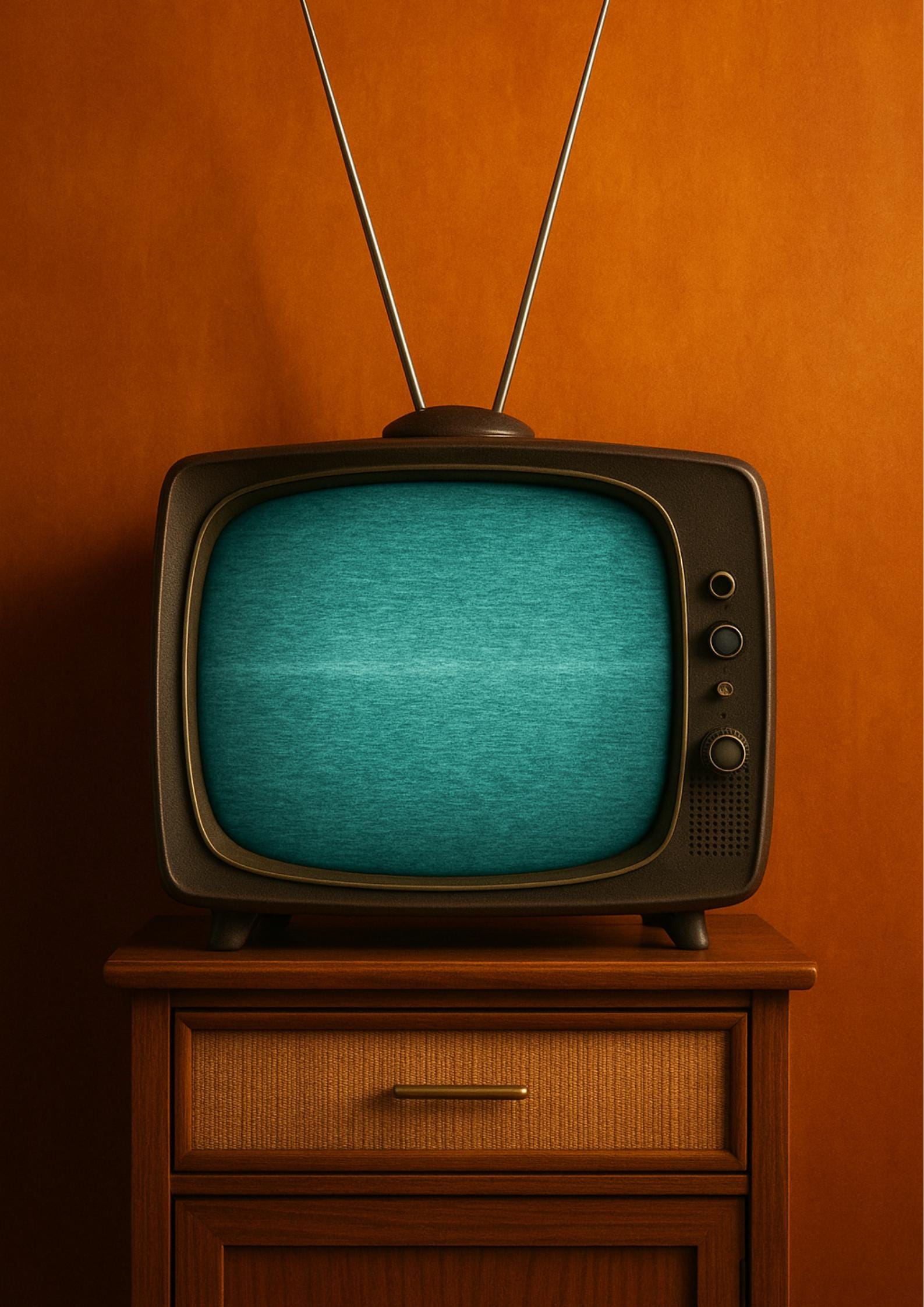 Vintage TV Poster: Retro Static Glow, Mid-century Wall Art (digital ...