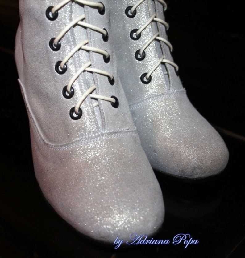 White Shimmer Leather Boots Wedding Boots White Wedding Boots | Etsy