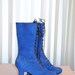 Royal Blue Boots Blue Leather Boots Victorian Boots Edwardian - Etsy