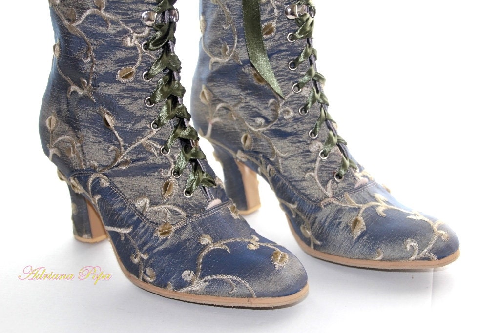 Handcrafted Victorian Boots in Your Own Fabric | Etsy