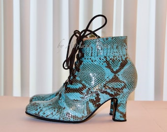 Turquoise Boots - Etsy