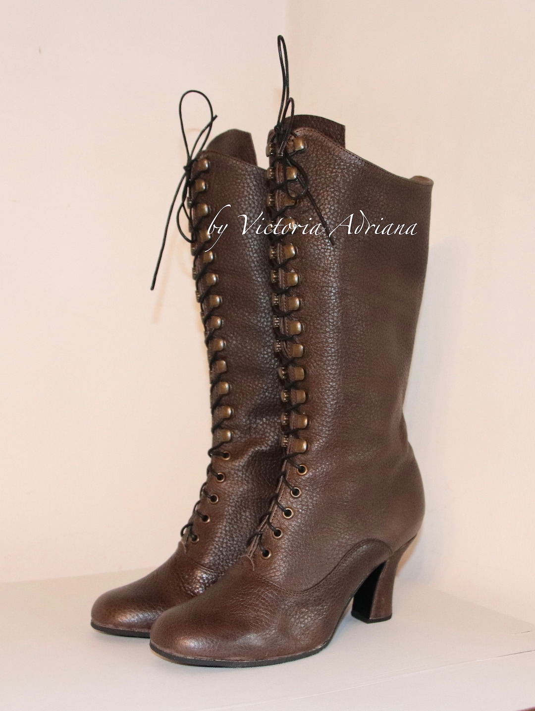 Brown Leather Boots , Victorian Boots , Knee High Boots , Regency Boots ...