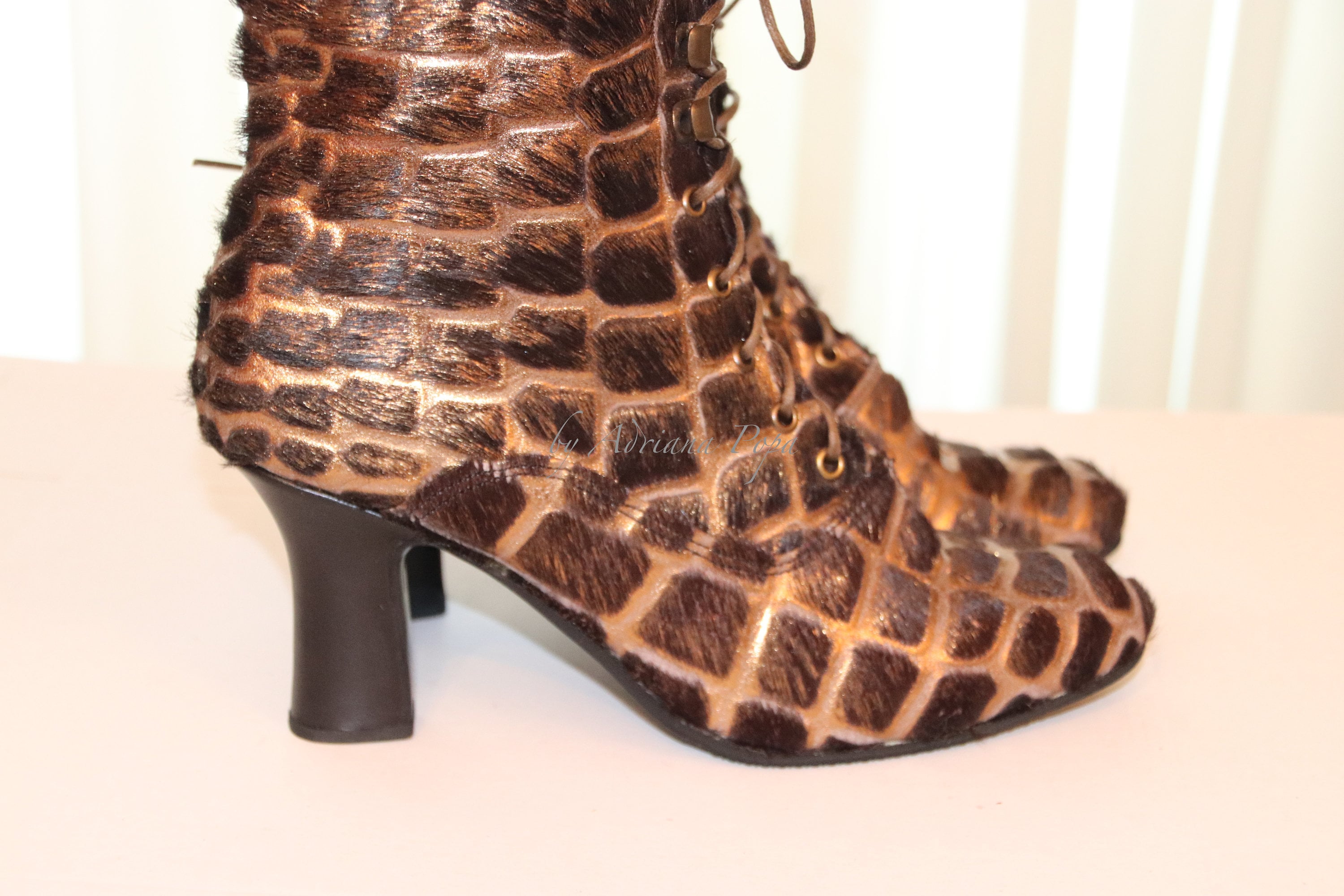 Botas de piel de vaca, botas victorianas, botines, botas a medida ...