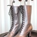 Silver Metallic Leather Silver Boots Silver Wedding Boots Victorian ...