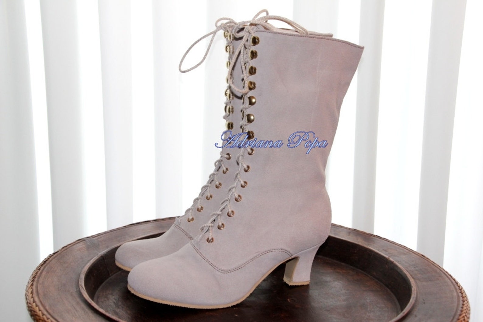 Ivory Boots Ivory Suede Leather Boots Victorian Boots Wedding | Etsy