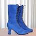 Royal Blue Boots Blue Leather Boots Victorian Boots Edwardian - Etsy