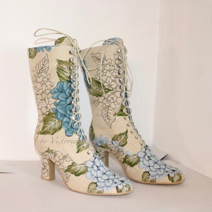 Brocade Boots , Eco Fabric Boots , Victorian Boots , Baroque Boots ...