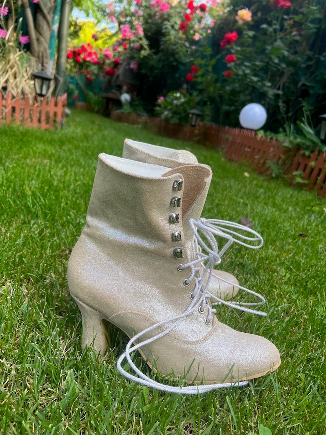Ready to Ship , White Suede Leather Boots , Victorian Boots , Bride ...