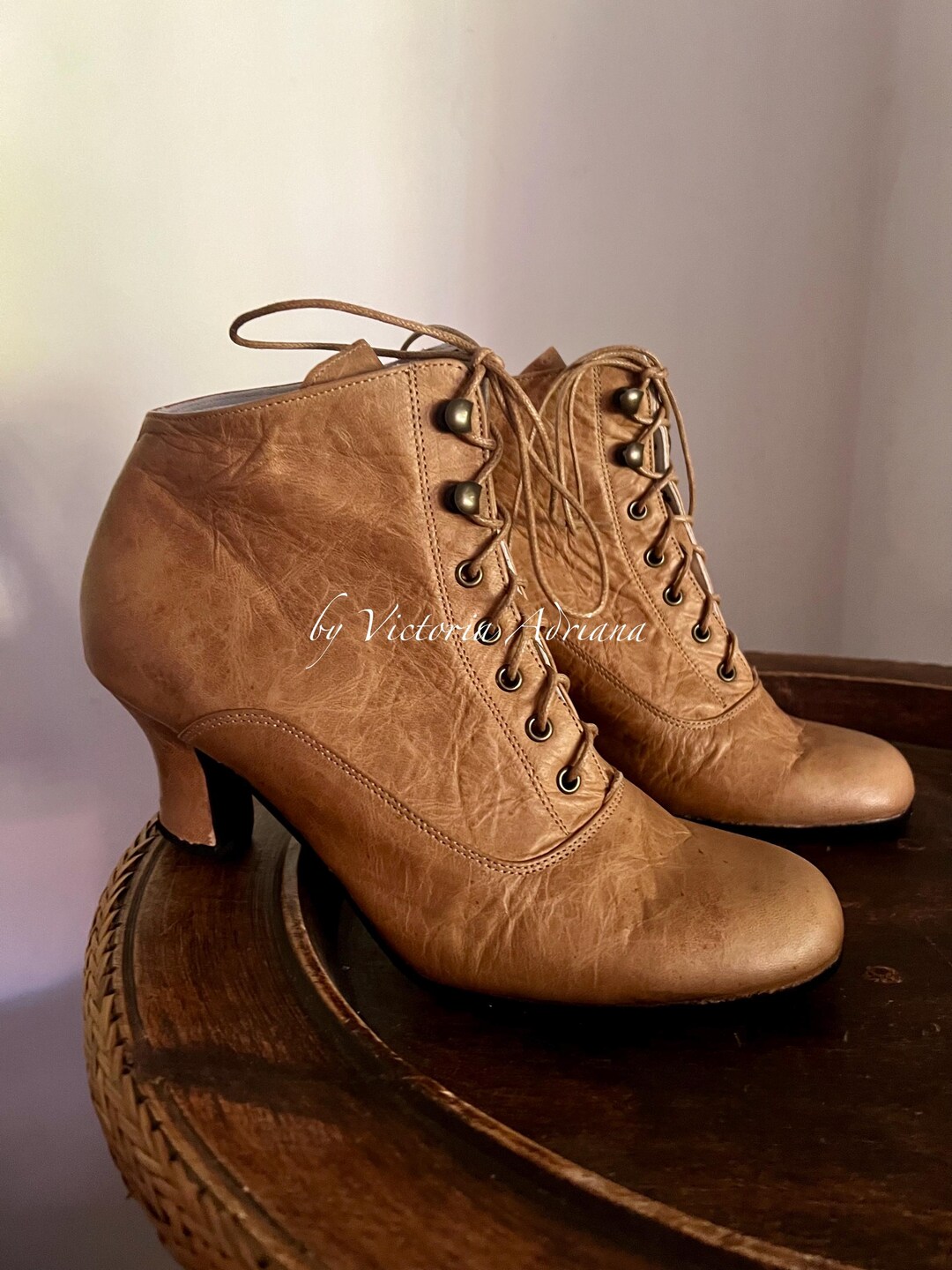 Worn Leather Boots , Limited Edition Boots , Victorian Ankle Boots ...