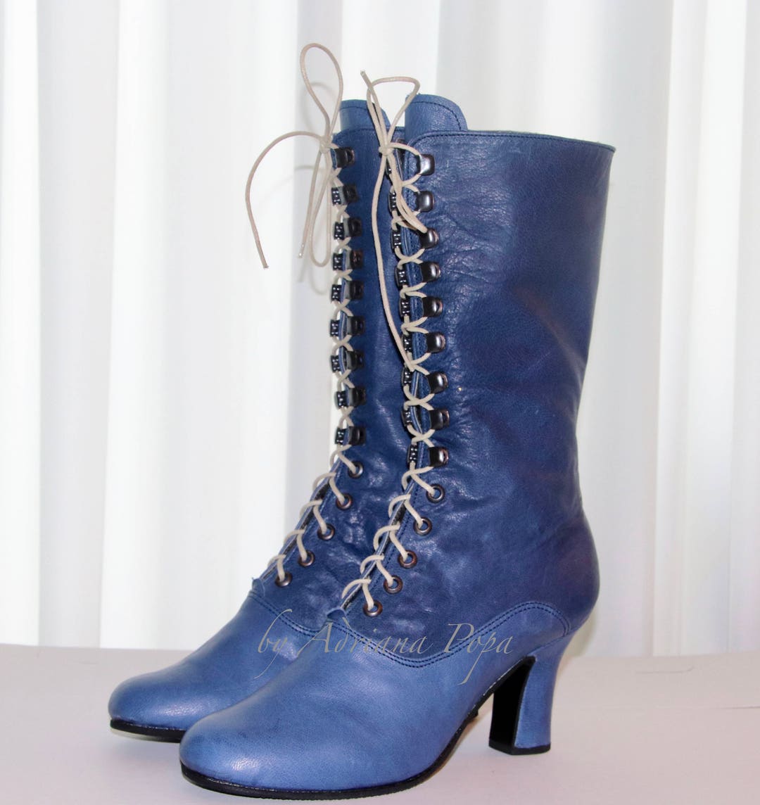 Marlin Colour Boots , Navy Leather Boots , Jeans Colour Leather Boots ...