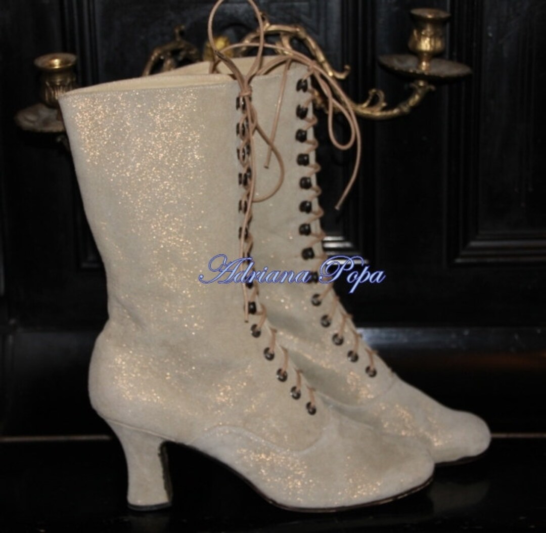Off White Boots Shimmer Boots White Leather Boots White Shimmer Boots ...